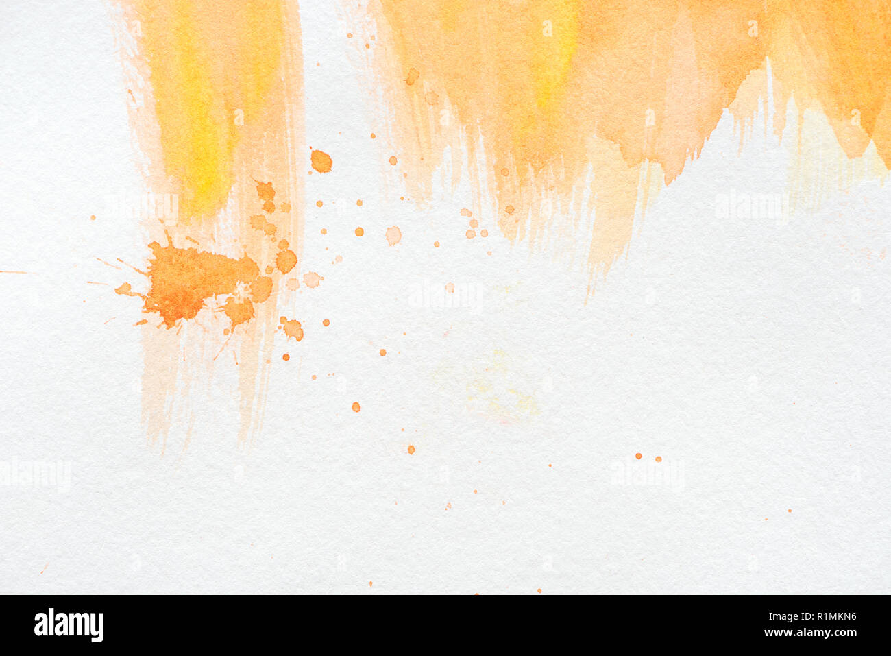 Watercolor abstract painting orange hi-res stock photography and images ...
