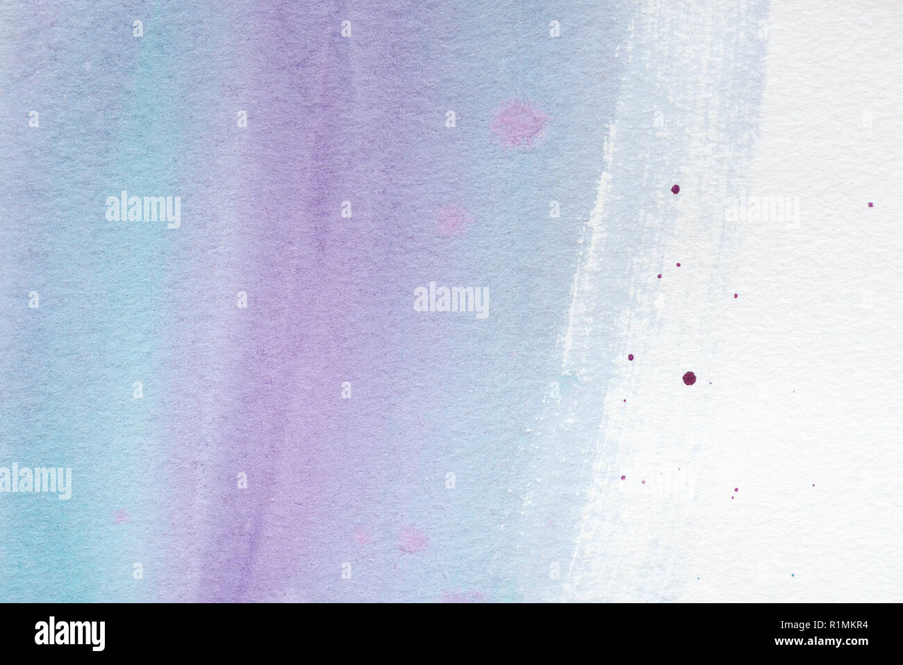 abstract violet and blue watercolor painting on white paper Stock Photo ...