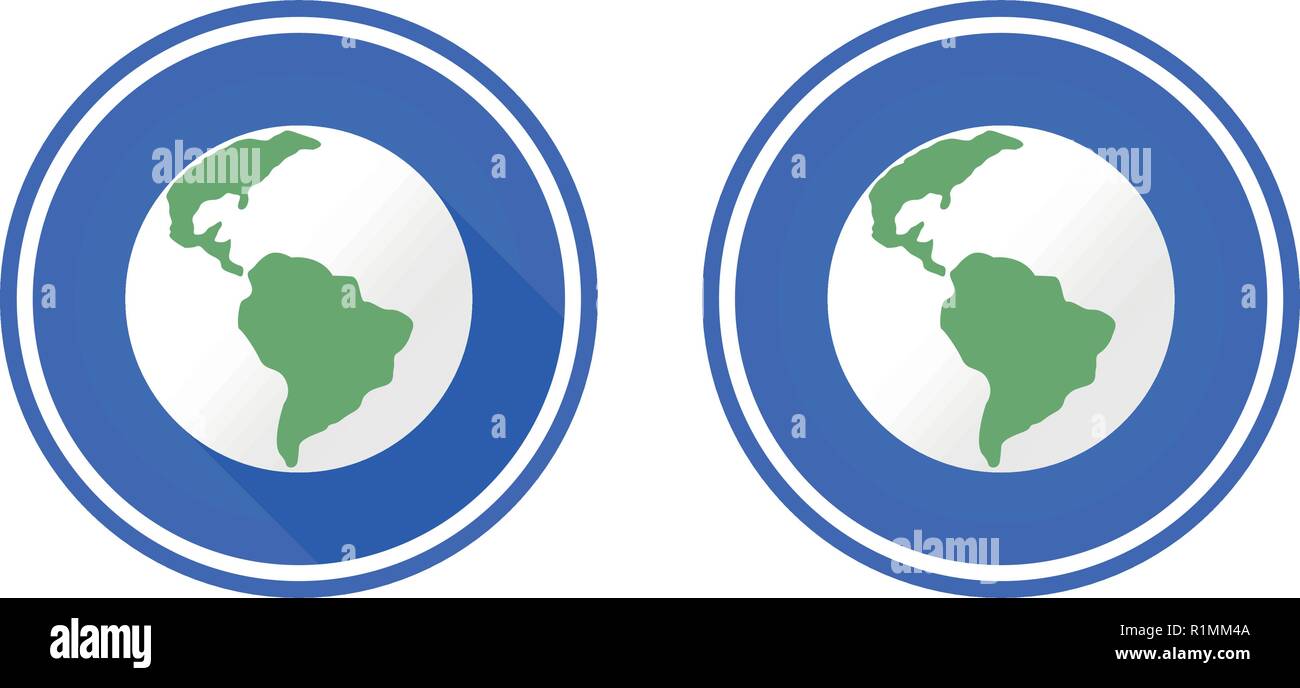 Planet earth round flat icon, use colors blue, red and white Stock Vector Image & Art - Alamy