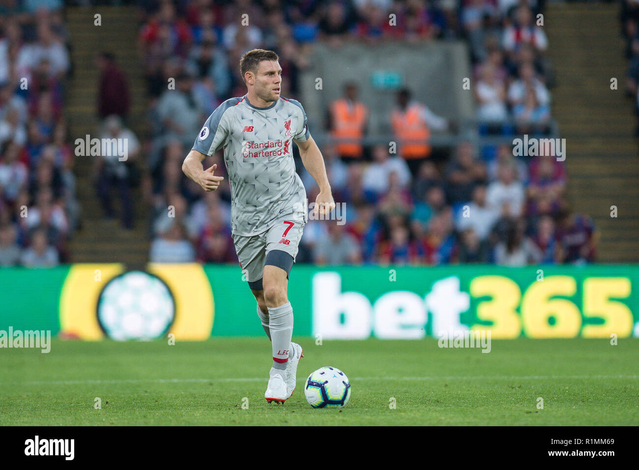LONDON, ENGLAND - AUGUST 20: (7) James Milner of Liverpool F.C. during ...