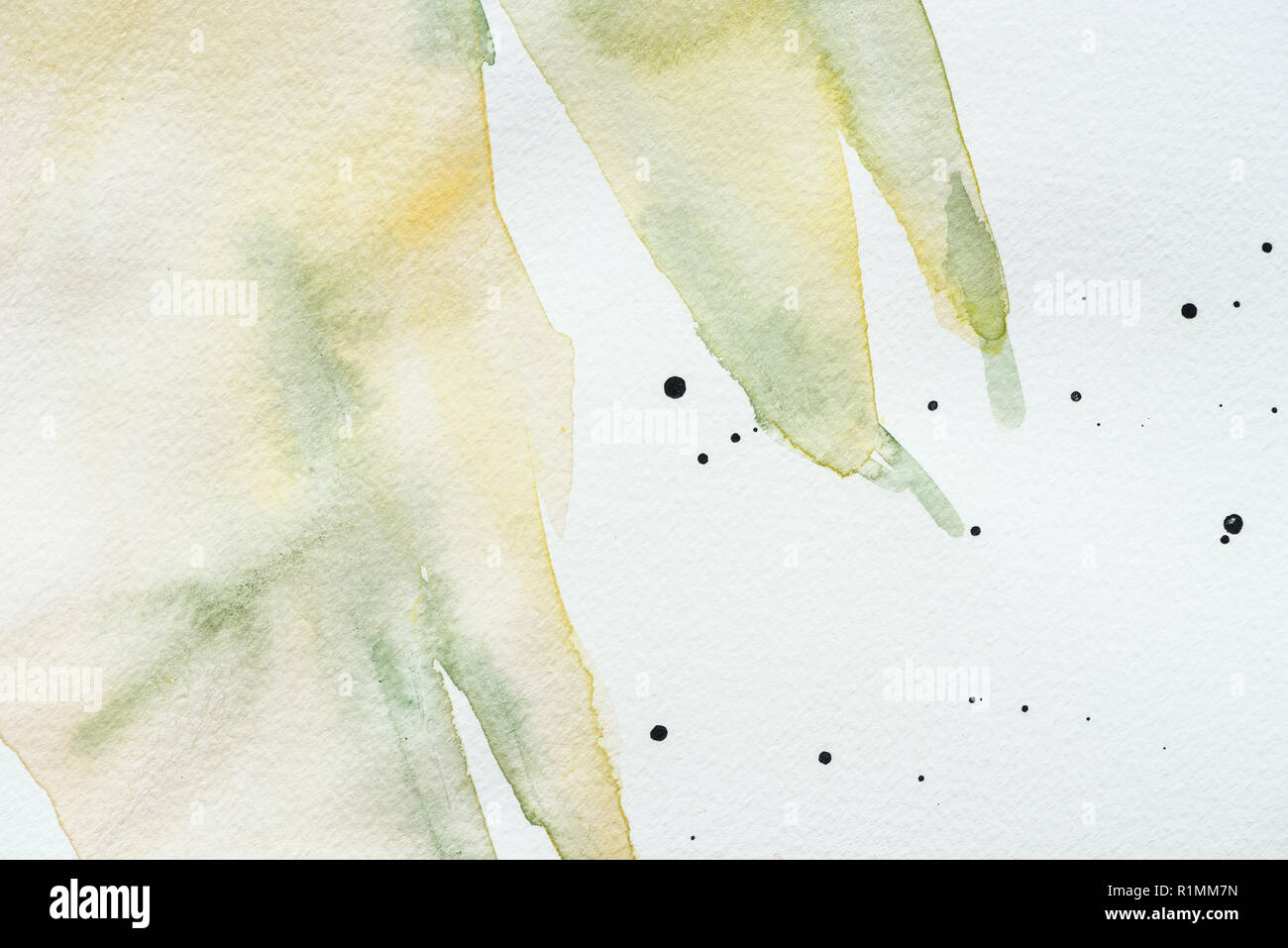 abstract creative green watercolor painting on white paper Stock Photo ...