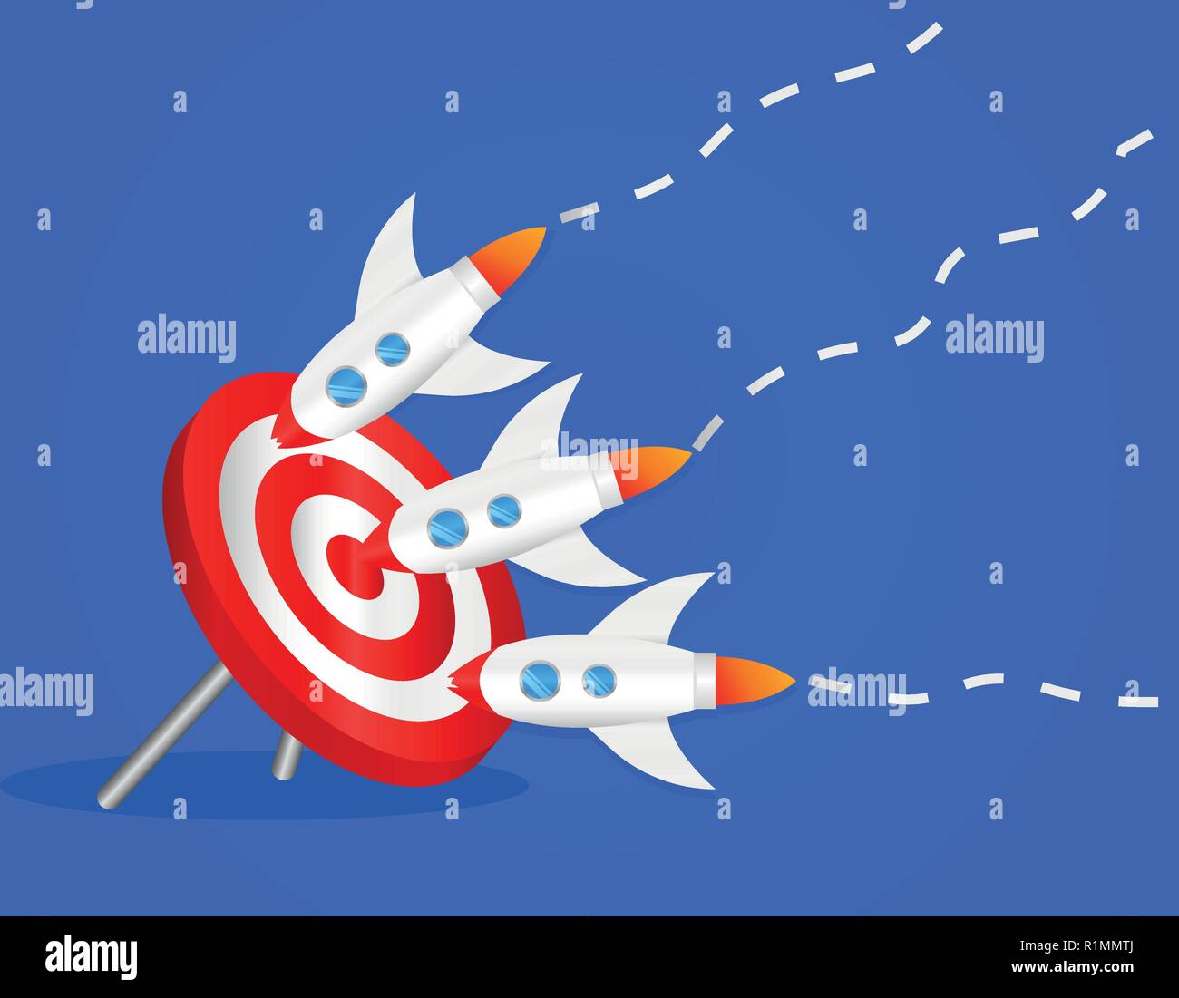 Rockets hit the target, seo, targeting, goal achievement, launching ...