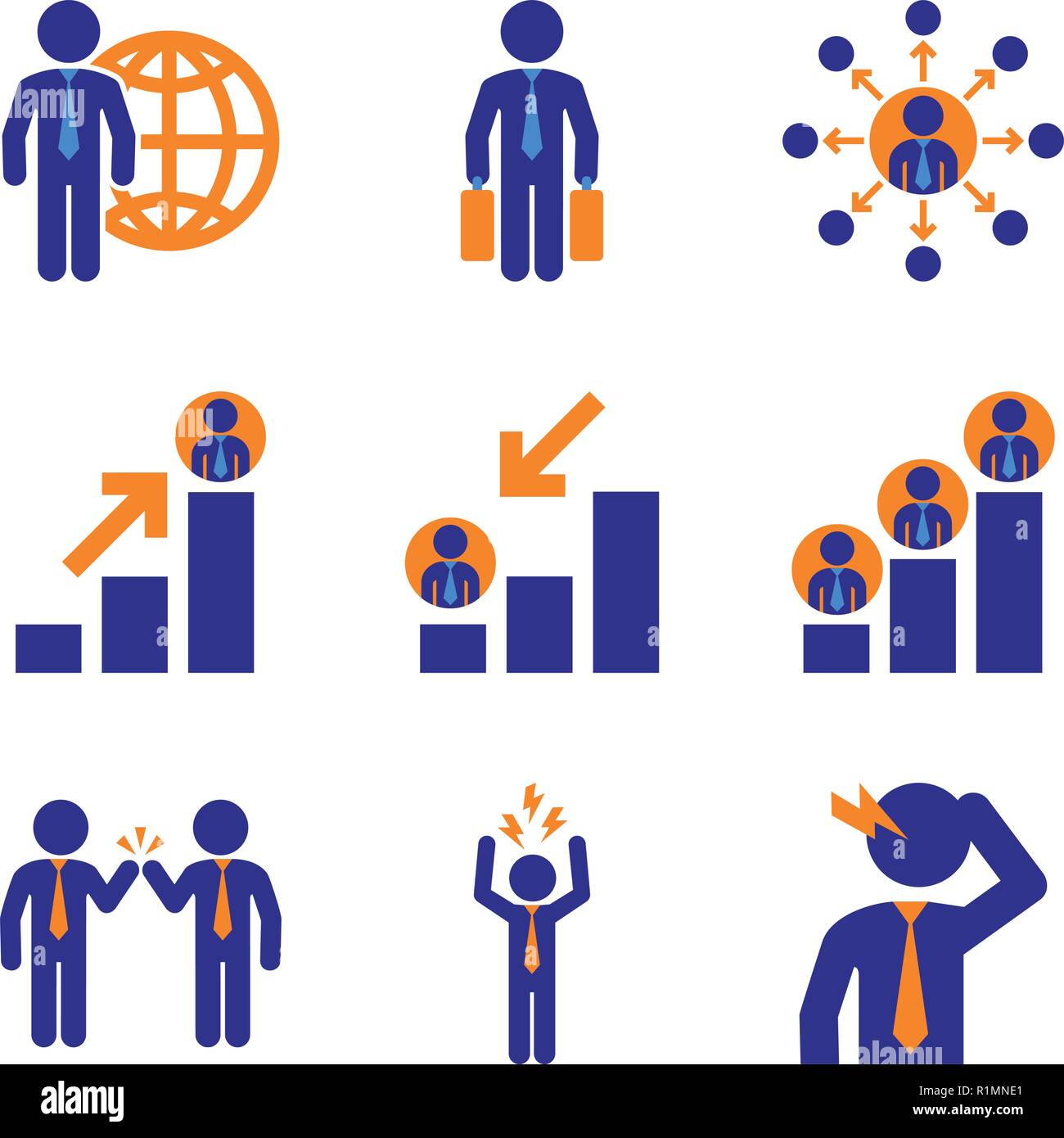 Businessman career promotion graph hi-res stock photography and images ...