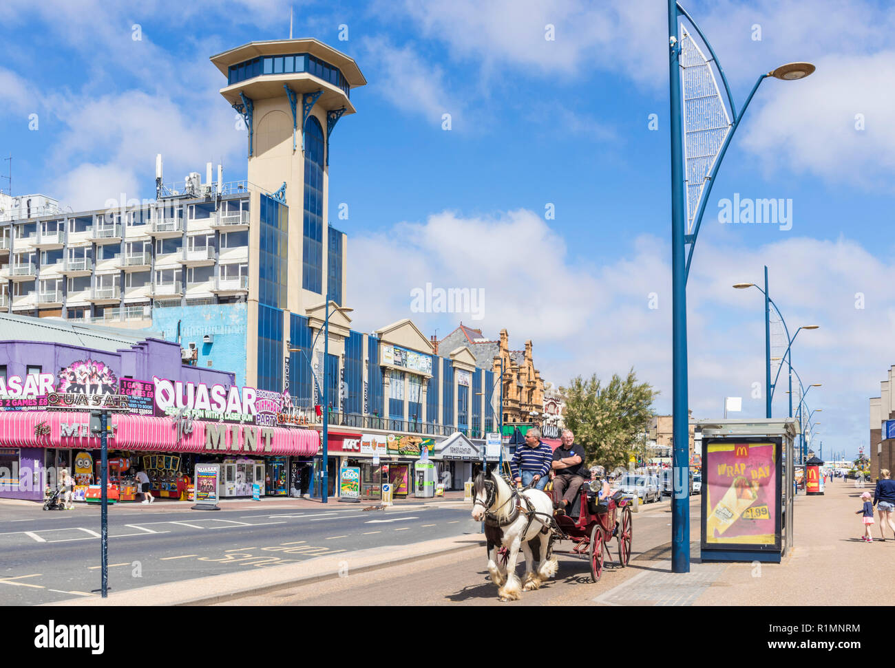 Great Yarmouth Horse and Carriage ride the front of Quasar Laser Game ...