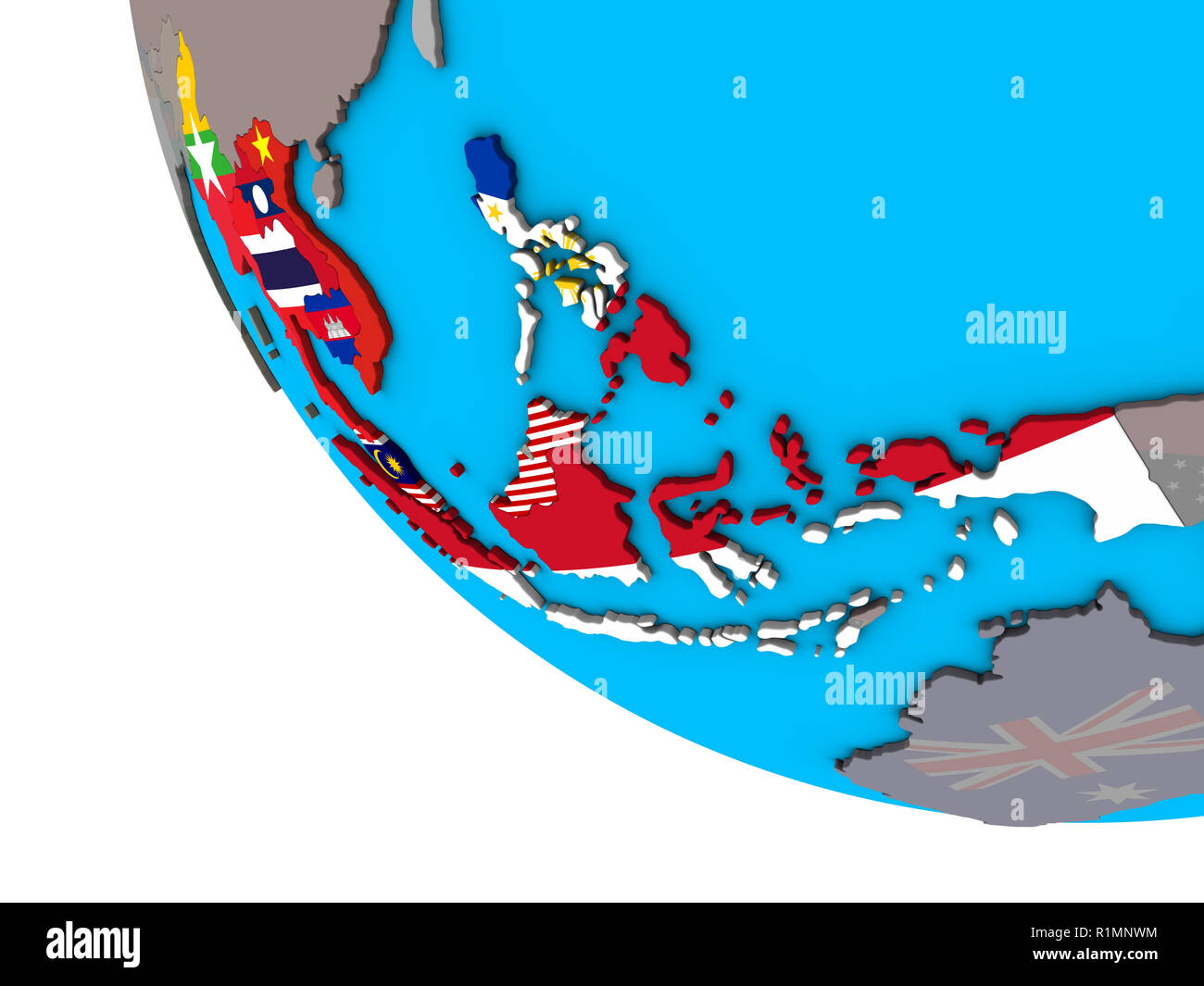 Asian member countries flags hi-res stock photography and images - Alamy