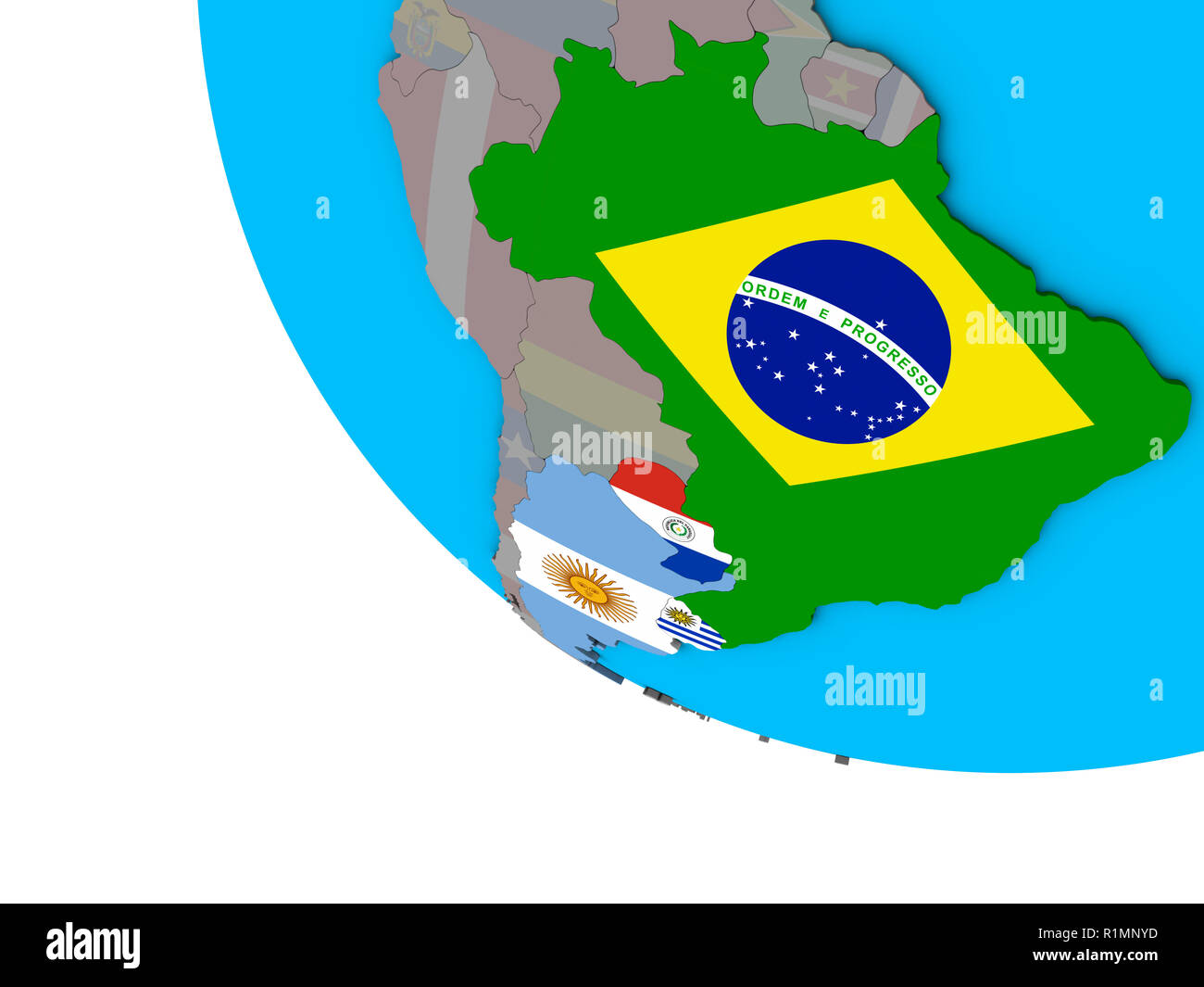 Mercosur countries flags hi-res stock photography and images - Alamy
