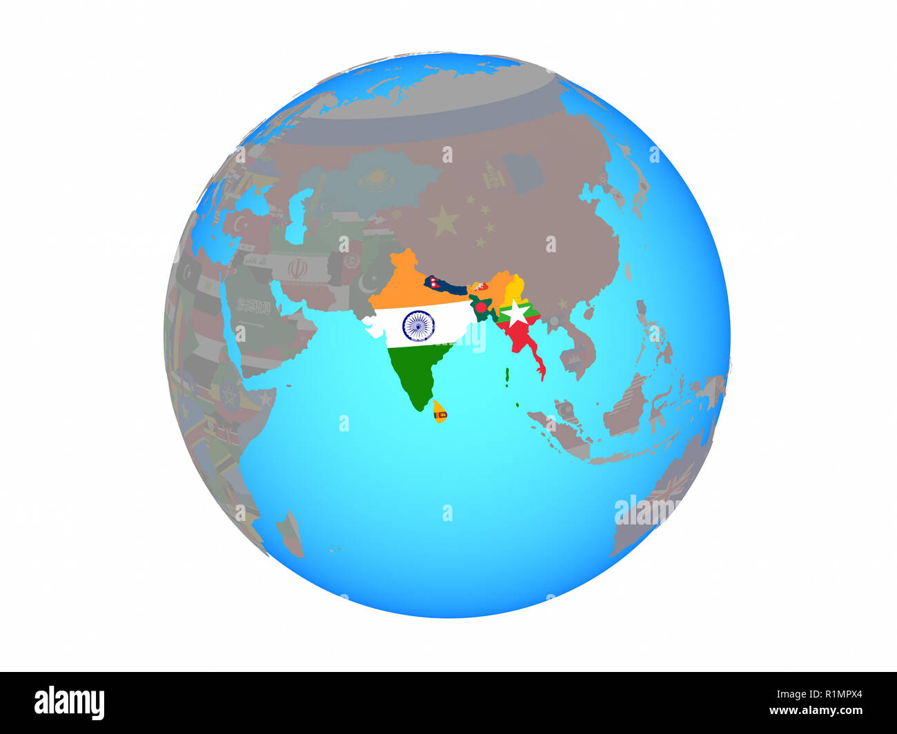Bimstec map Cut Out Stock Images & Pictures - Alamy