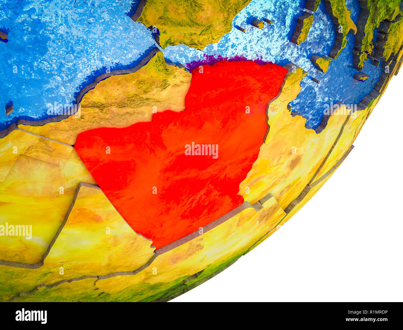 Algeria on model earth hi-res stock photography and images - Alamy