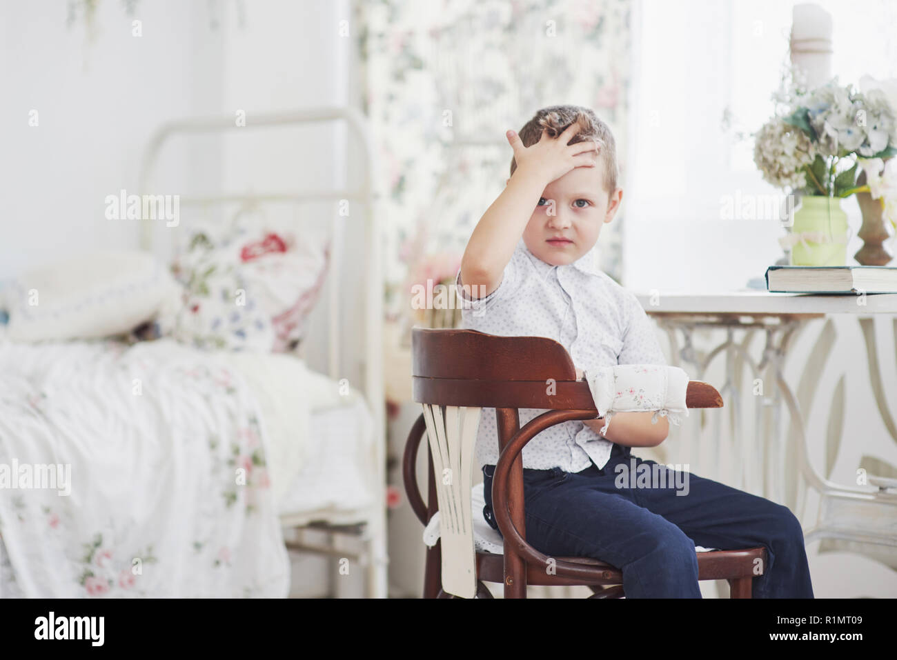 education, childhood, people, homework and school concept - bored ...