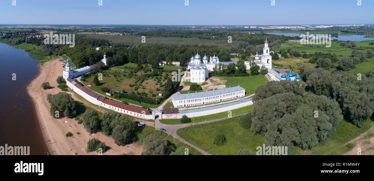 Aerial panorama view on St. George (Yuriev) Orthodox Male Monastery in ...