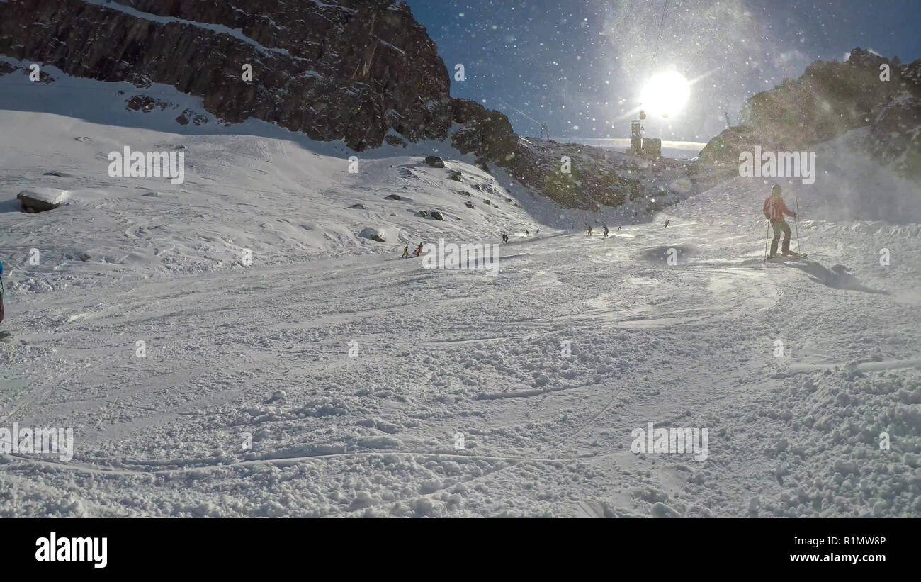 Skier falling in snow hi-res stock photography and images - Alamy