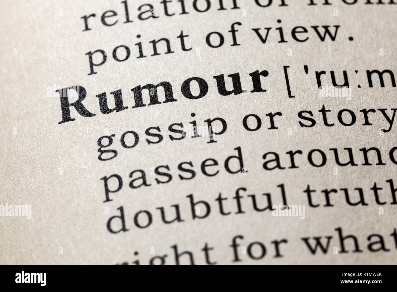 Fake Dictionary, Dictionary definition of the word rumour. including ...