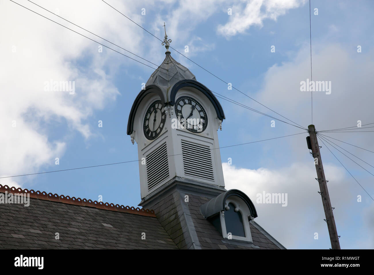 The Clock Tower in Newcastle Emlyn, Wales Stock Photo - Alamy