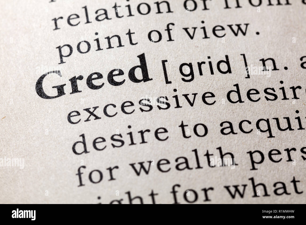 Fake Dictionary, Dictionary definition of the word greed . including ...