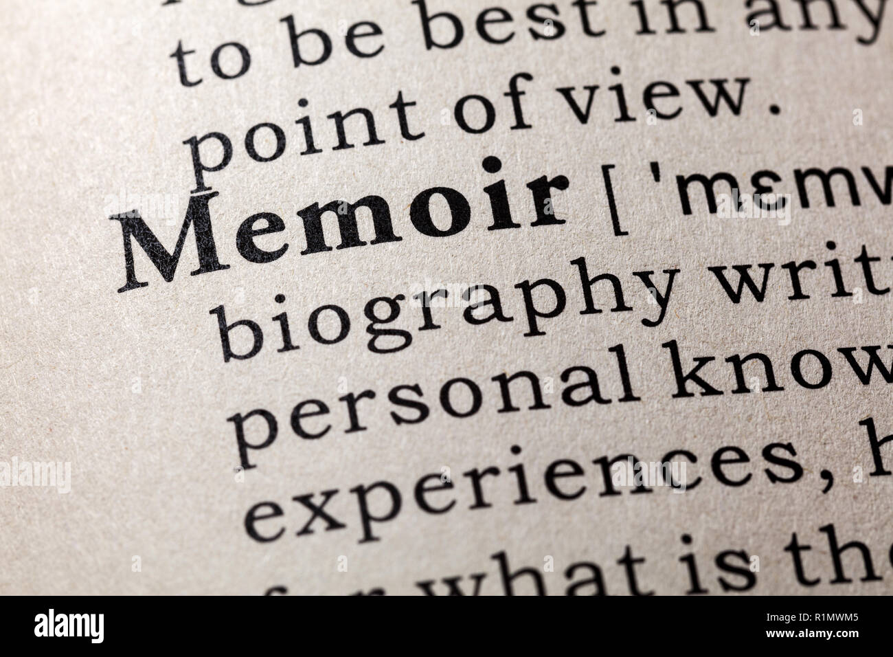 Fake Dictionary, Dictionary definition of the word memoir . including ...