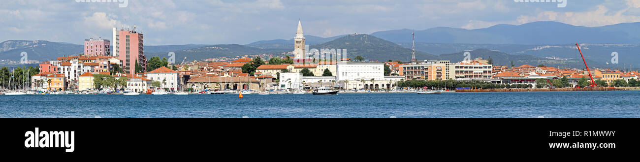 Koper, Slovenia - June 18, 2010: Long Cityscape Panorama From Adriatic ...
