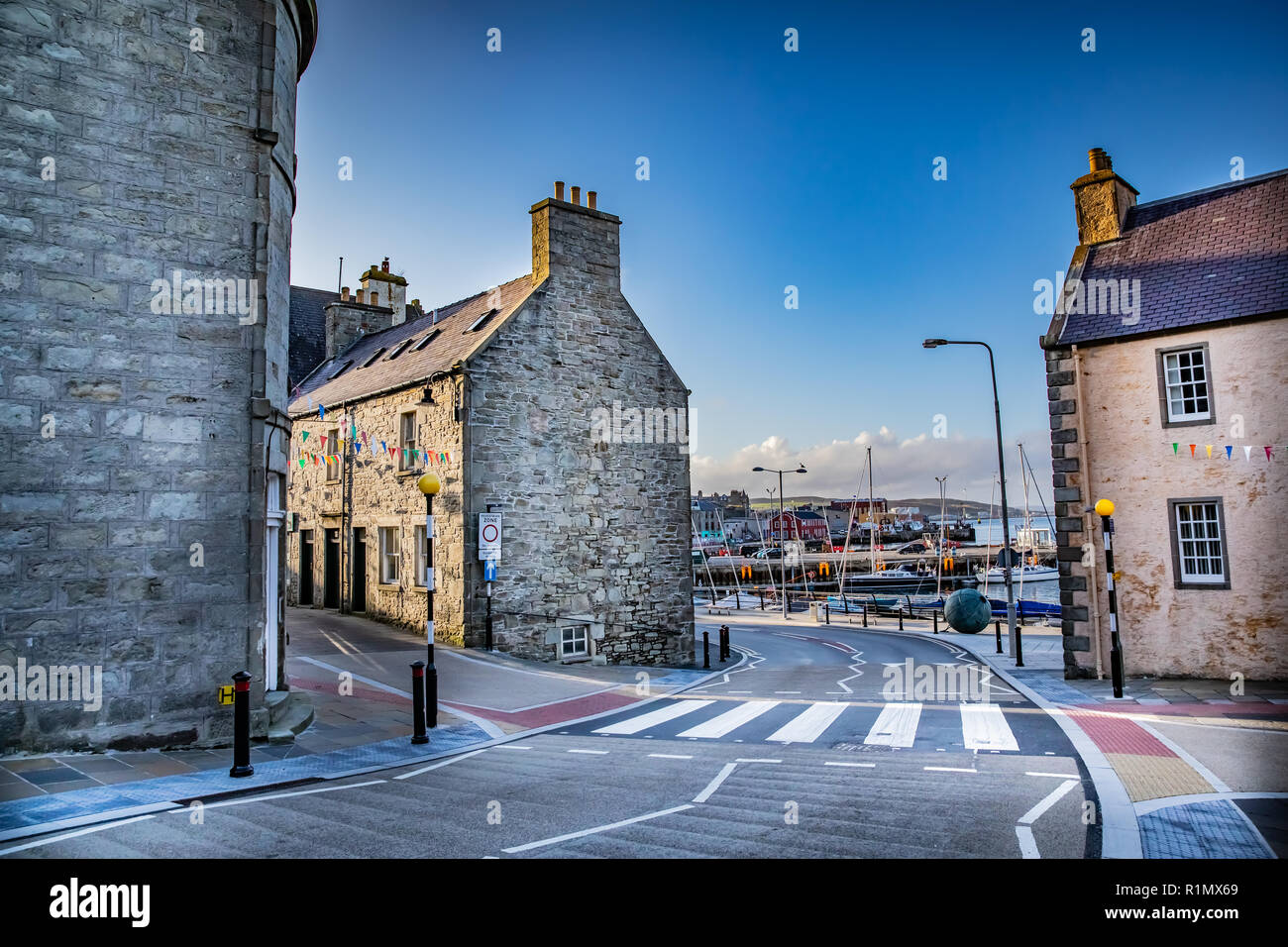Street view of the Lerwick, Shetlands, Scotland, United Kingdom Stock ...