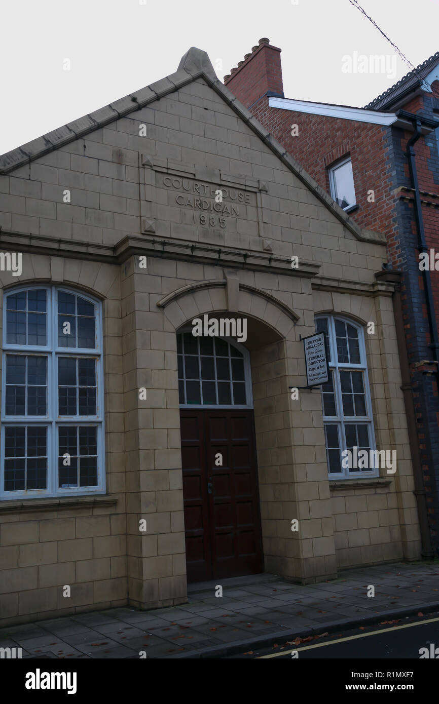 Small courthouse in Cardigan Wales,UK Stock Photo - Alamy
