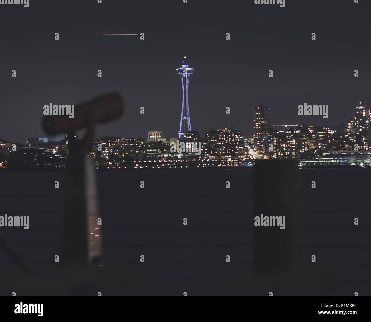 Seattle Skyline at Night Stock Photo - Alamy