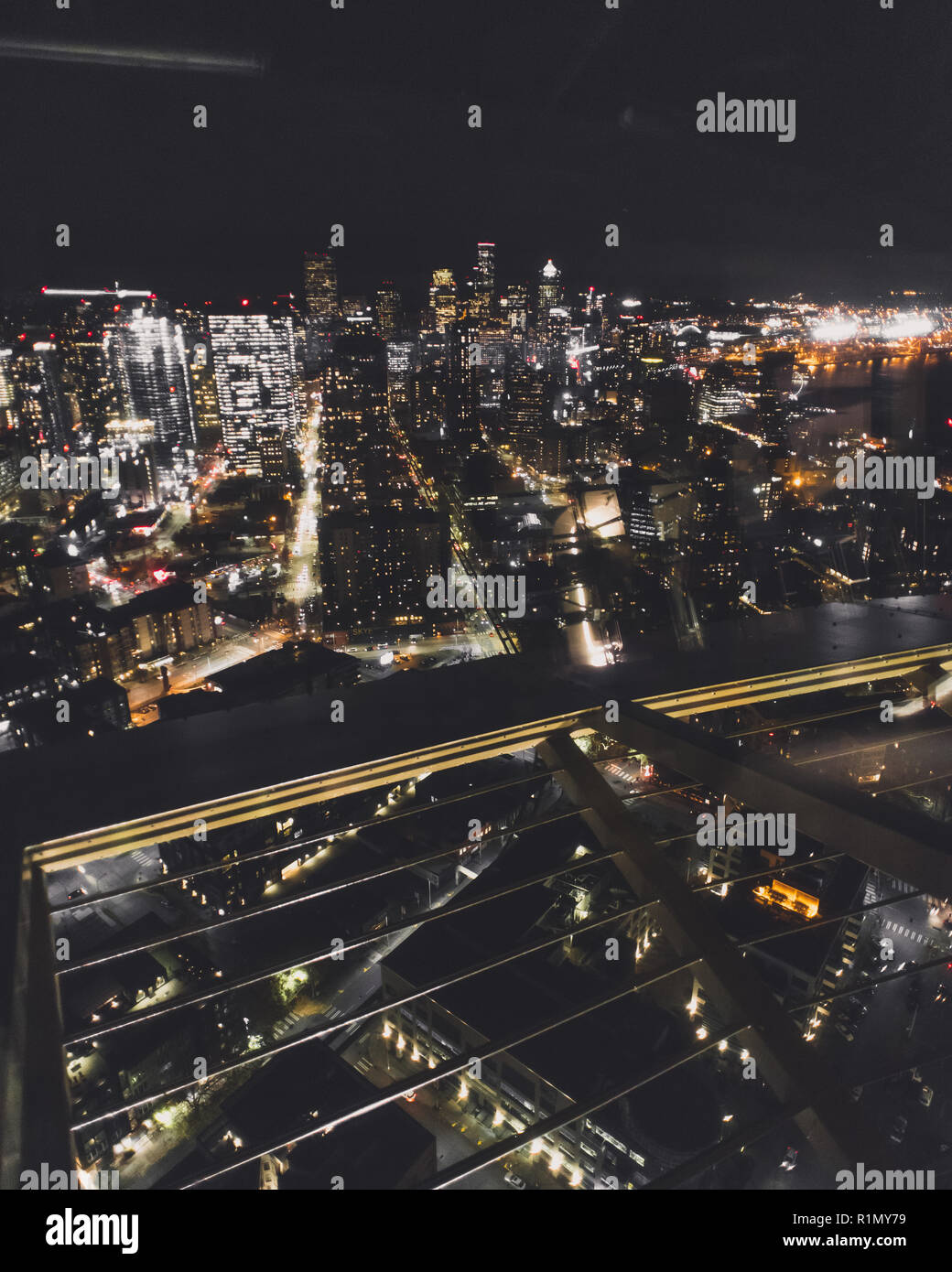 Inside the Space Needle in Seattle Stock Photo - Alamy