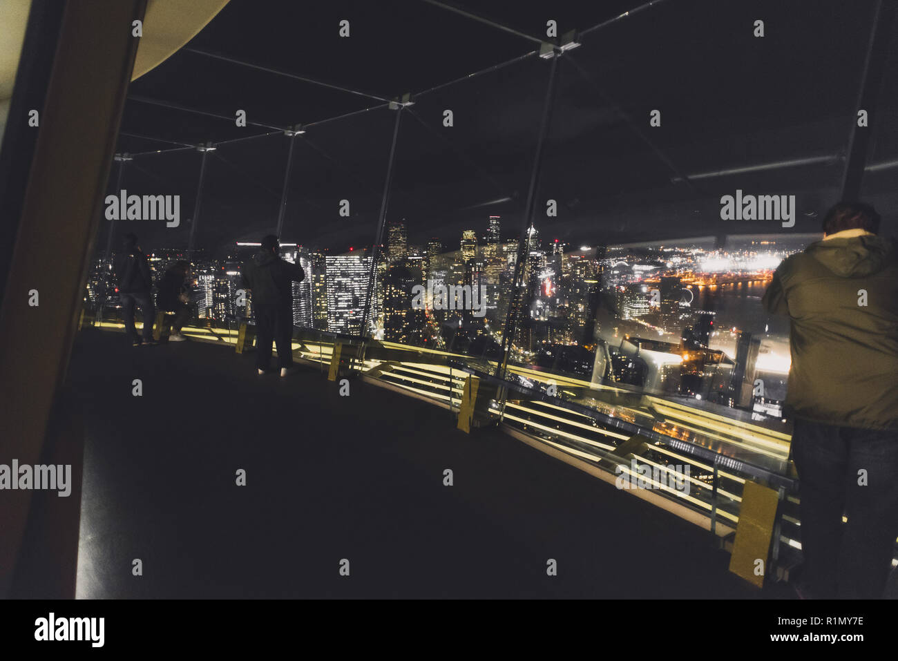 Inside the Space Needle in Seattle Stock Photo - Alamy