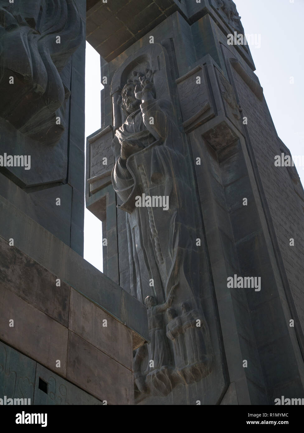 A Georgian King on a pillar at the Chronicle of Georgia, Tbilisi Stock ...