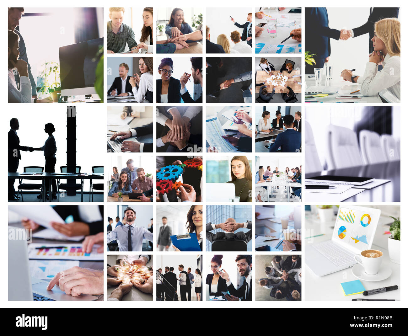 Business collage with scene of business person at work Stock Photo - Alamy