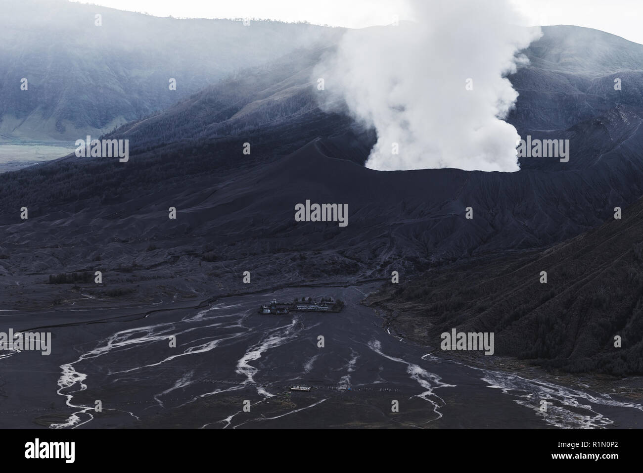 Bromo volcano eruption on Java island in Indonesia Stock Photo - Alamy