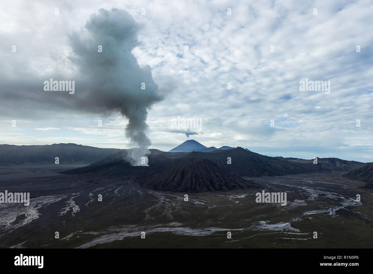 Bromo volcano eruption on Java island in Indonesia Stock Photo - Alamy