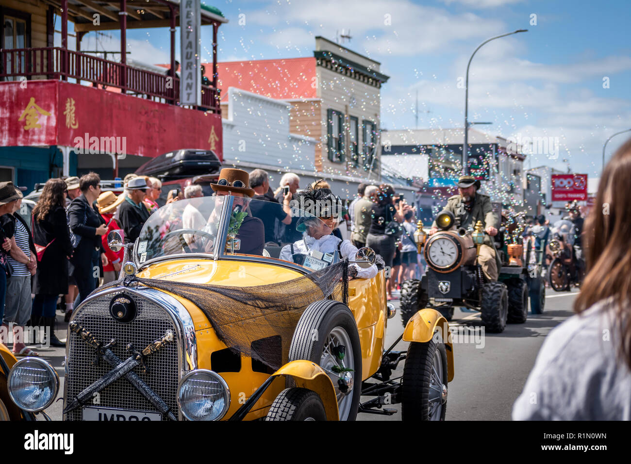 Steam Punk parade on November 10, 2018 on the main street of Thames ...