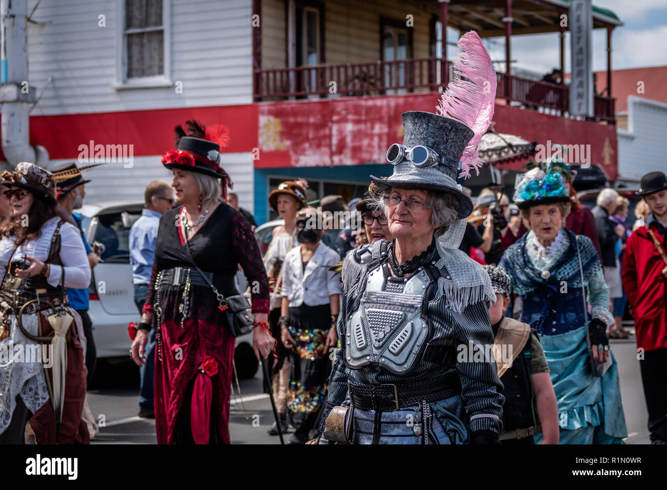 Steam Punk parade on November 10, 2018 on the main street of Thames ...