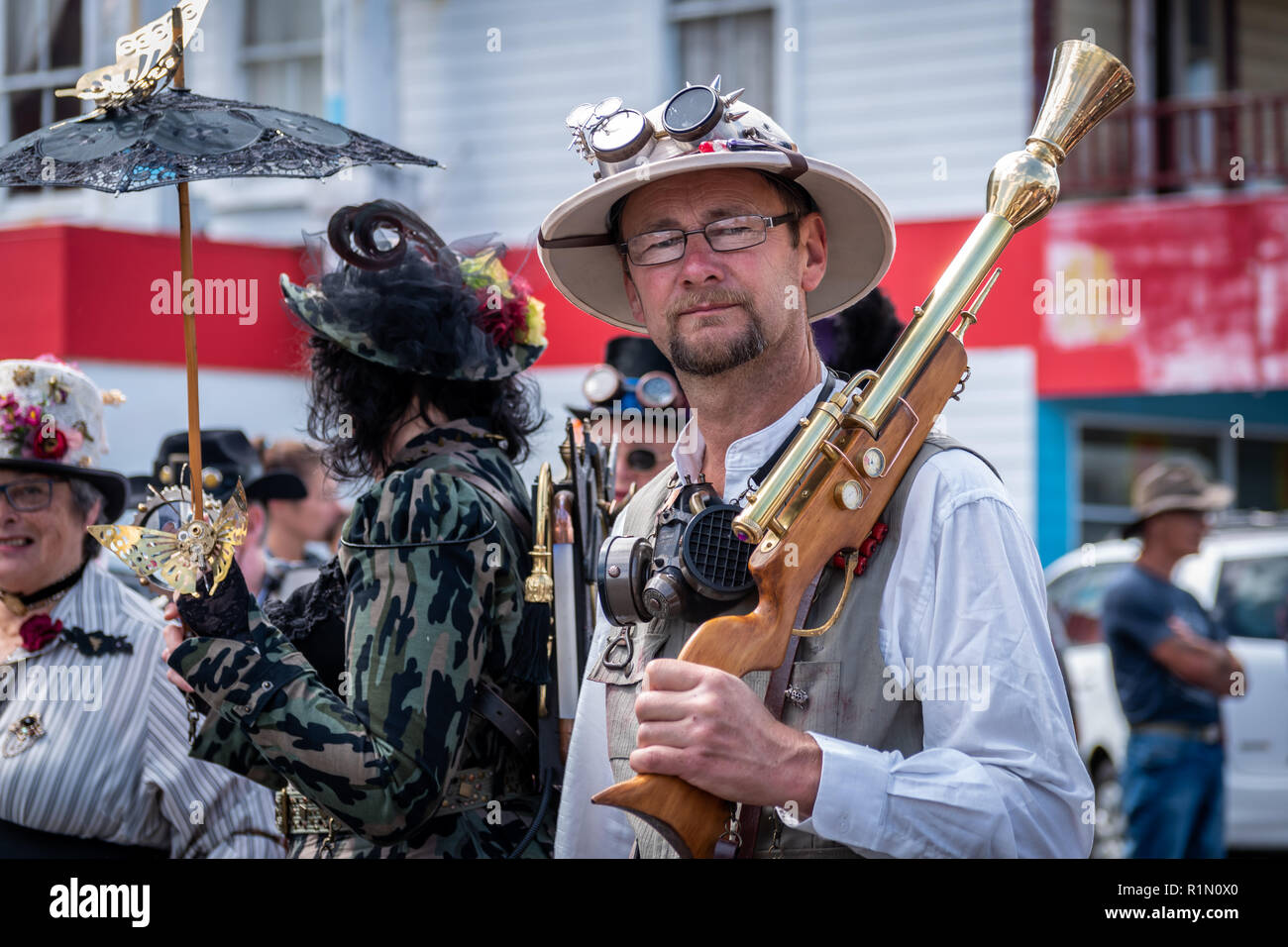 Steam Punk parade on November 10, 2018 on the main street of Thames ...