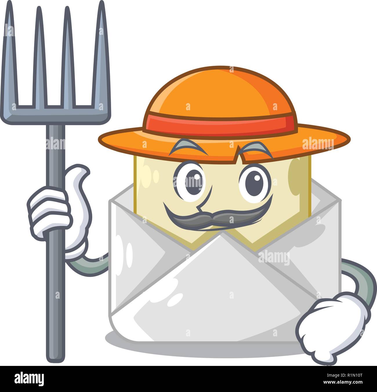 Farmer opened and closed envelopes shaped cartoon Stock Vector Image ...