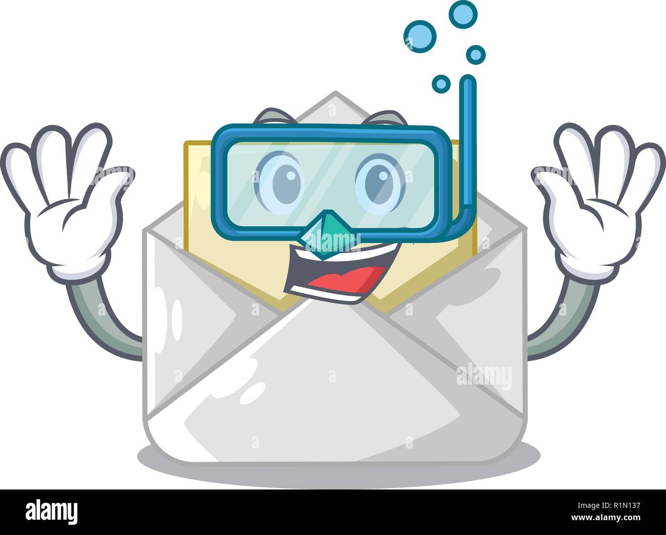 Diving open envelope greeting posters on character Stock Vector Image ...