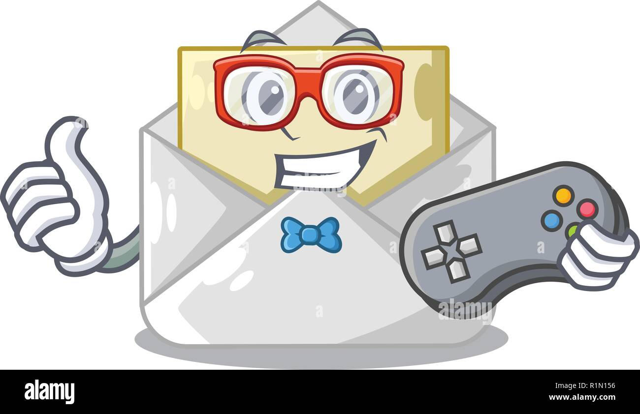 Gamer open envelope on cartoon shape blank Stock Vector Image & Art - Alamy
