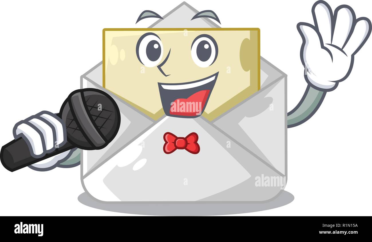 Singing open envelope on cartoon shape blank Stock Vector Image & Art ...