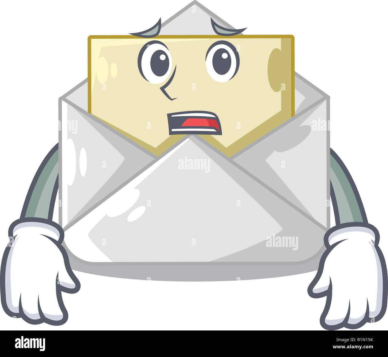 Afraid open envelope on cartoon shape blank Stock Vector Image & Art ...