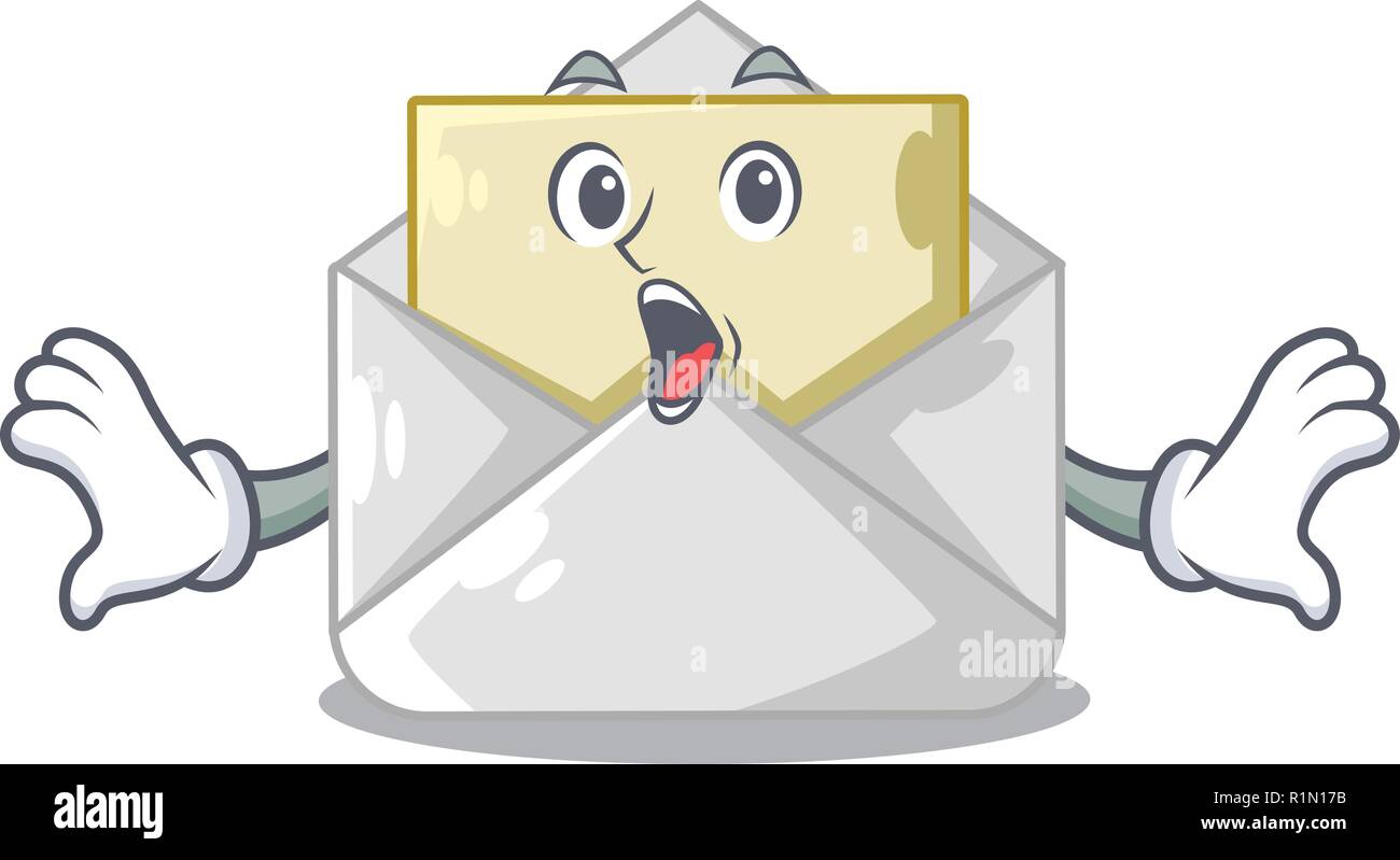 Surprised open envelope on cartoon shape blank Stock Vector Image & Art ...