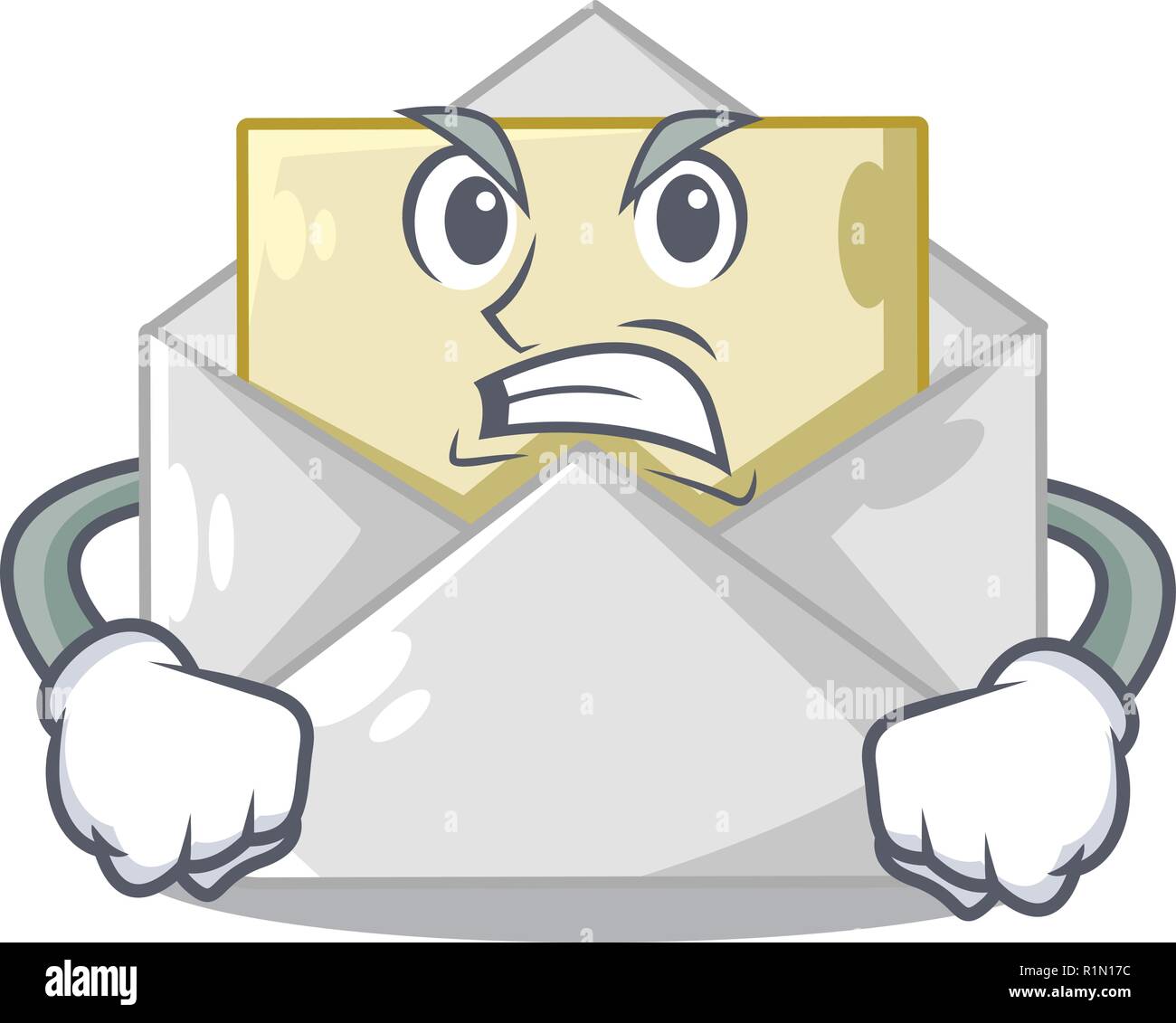 Angry open envelope on cartoon shape blank Stock Vector Image & Art - Alamy