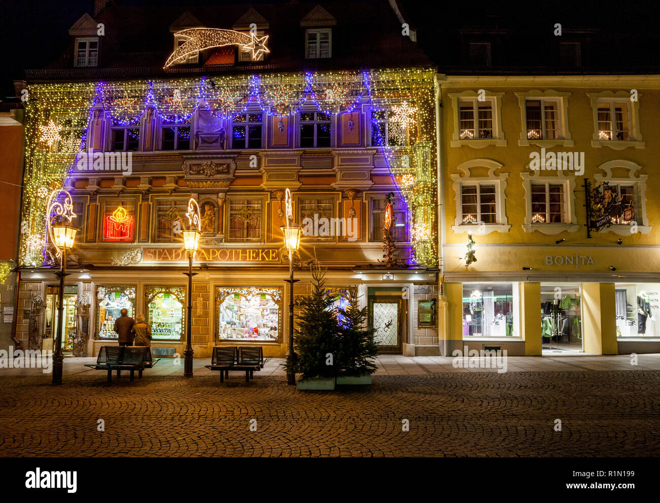 Christmas decorations, Fussen, Germany Stock Photo - Alamy