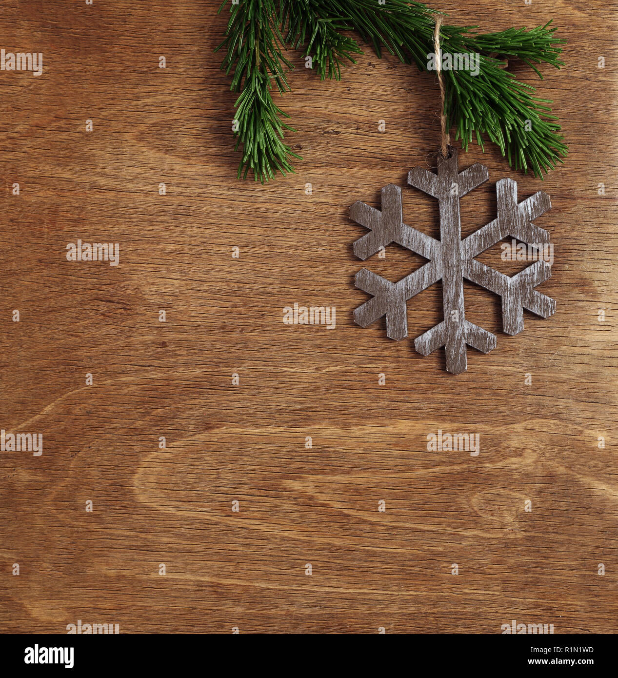 christmas wooden background with snowflake Stock Photo - Alamy