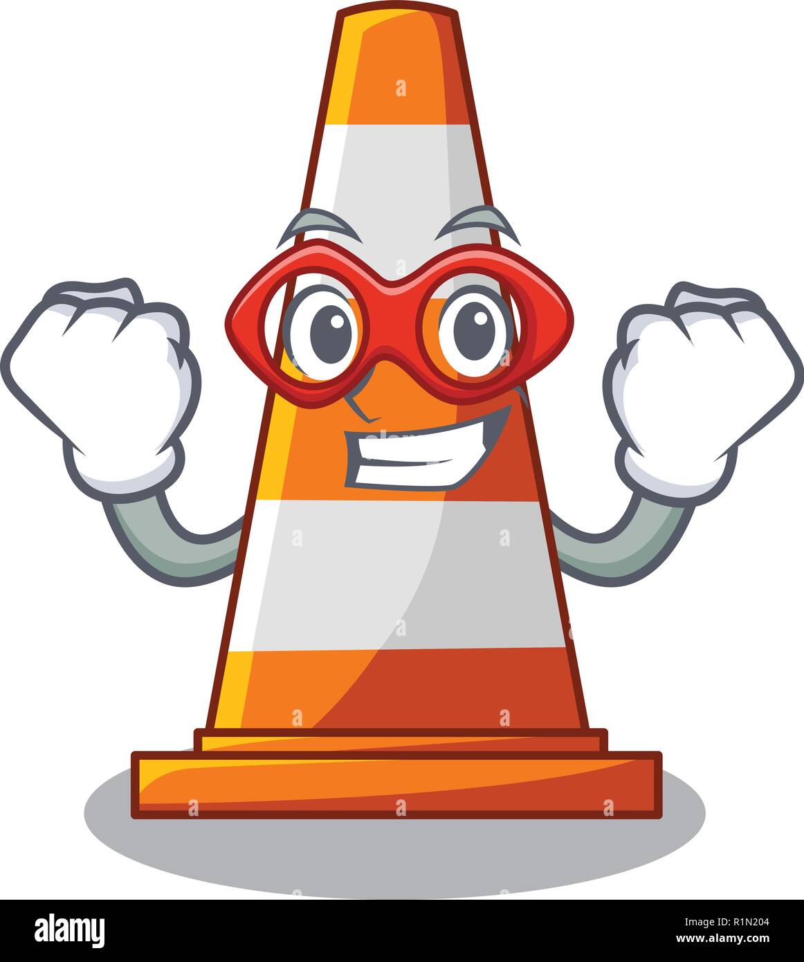 Super hero traffic cone on Made in cartoon Stock Vector Image & Art - Alamy