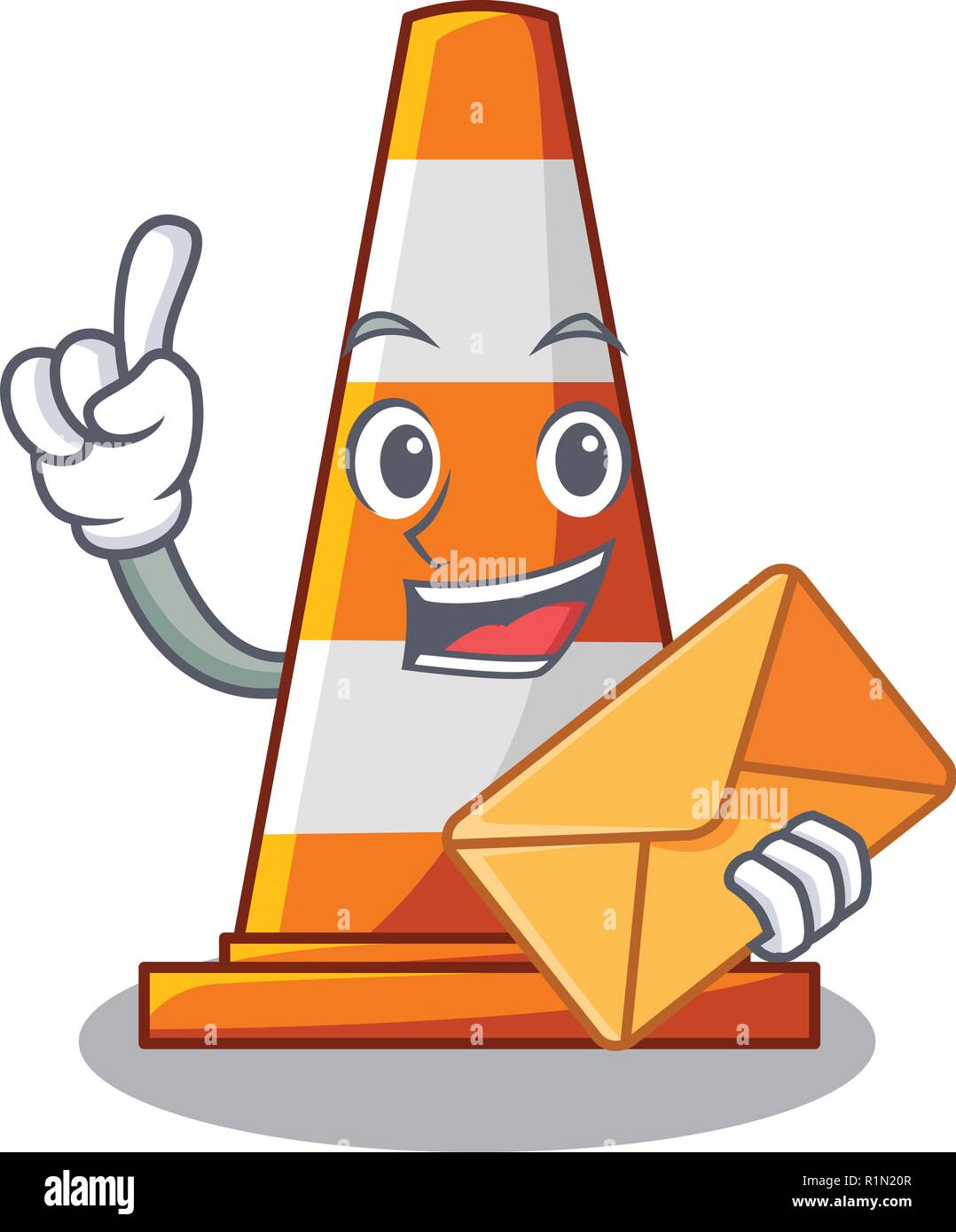 With envelope traffic cone on Made in cartoon Stock Vector Image & Art ...