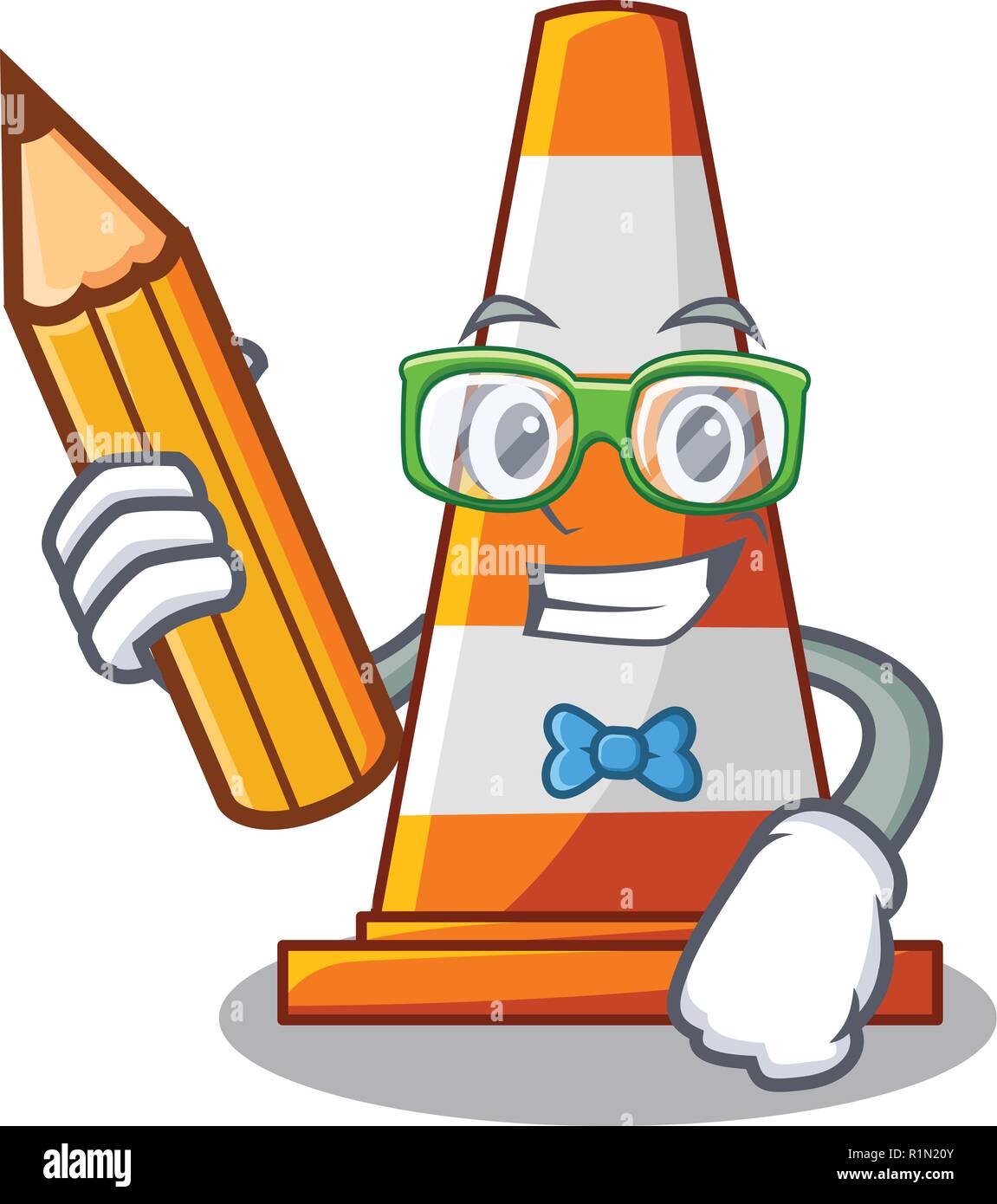 Cartoon character construction cone sign Stock Vector Images - Alamy