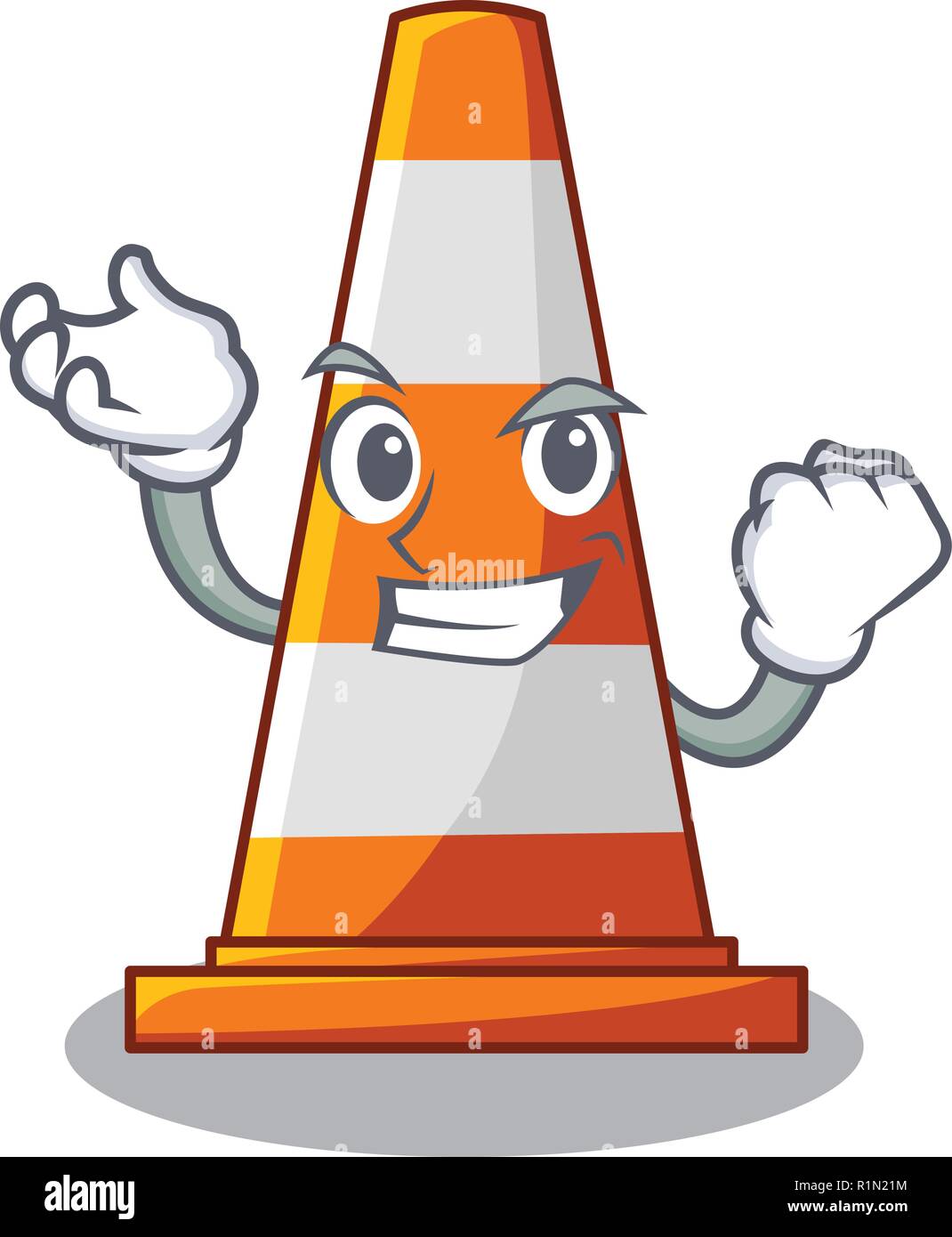 Successful traffic cone on Made in cartoon Stock Vector Image & Art - Alamy