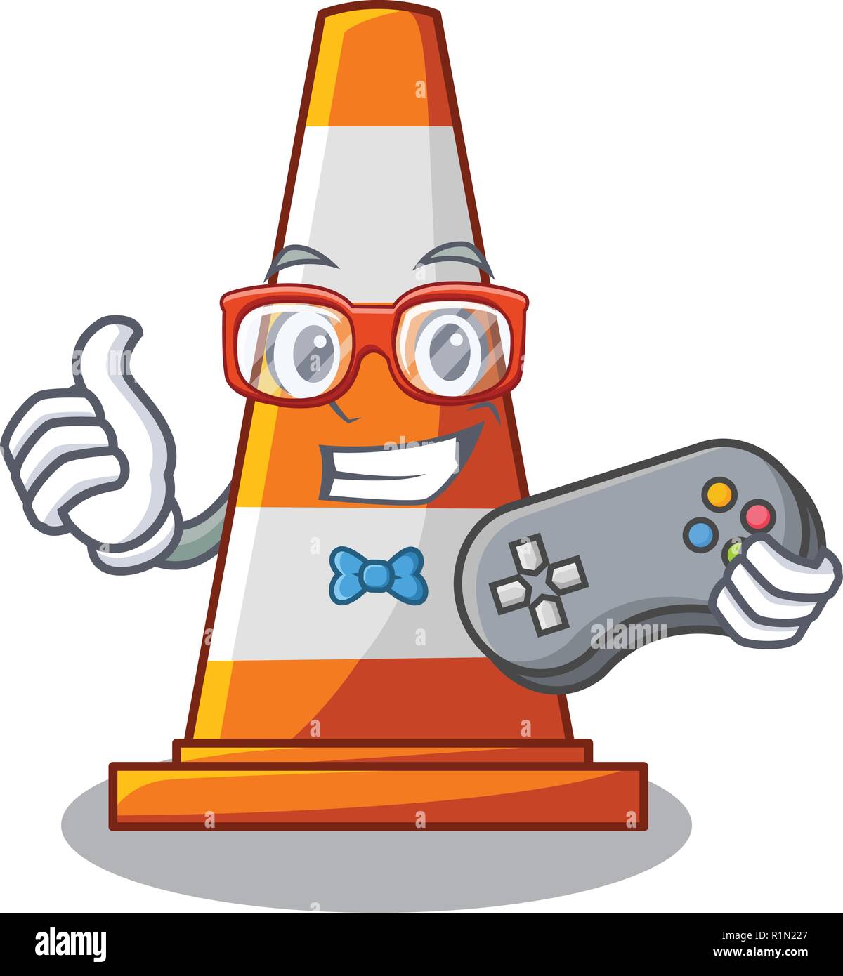 Gamer the traffic cone with character shape Stock Vector Image & Art ...