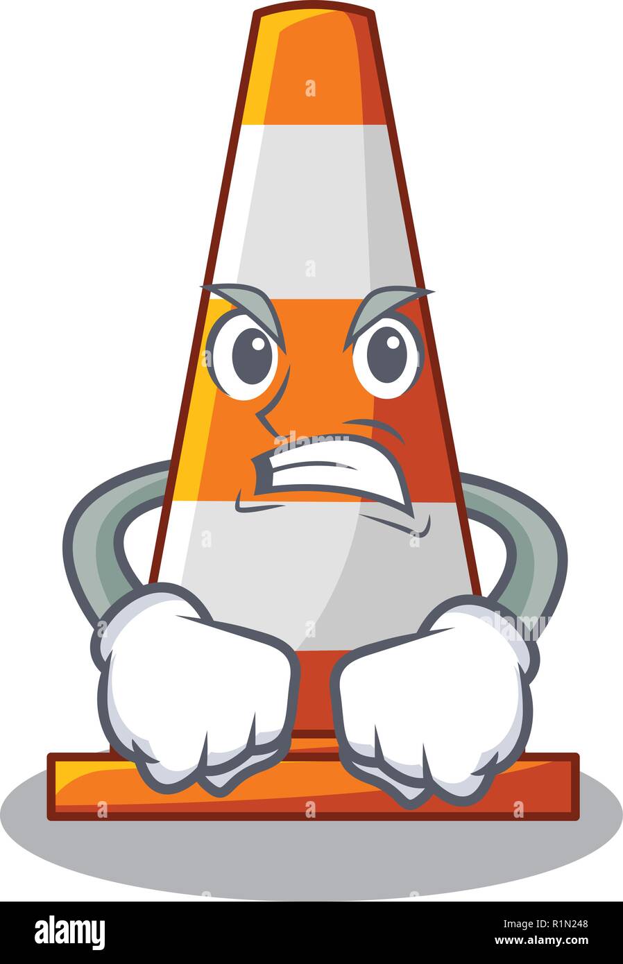 Angry the traffic cone with character shape Stock Vector Image & Art ...