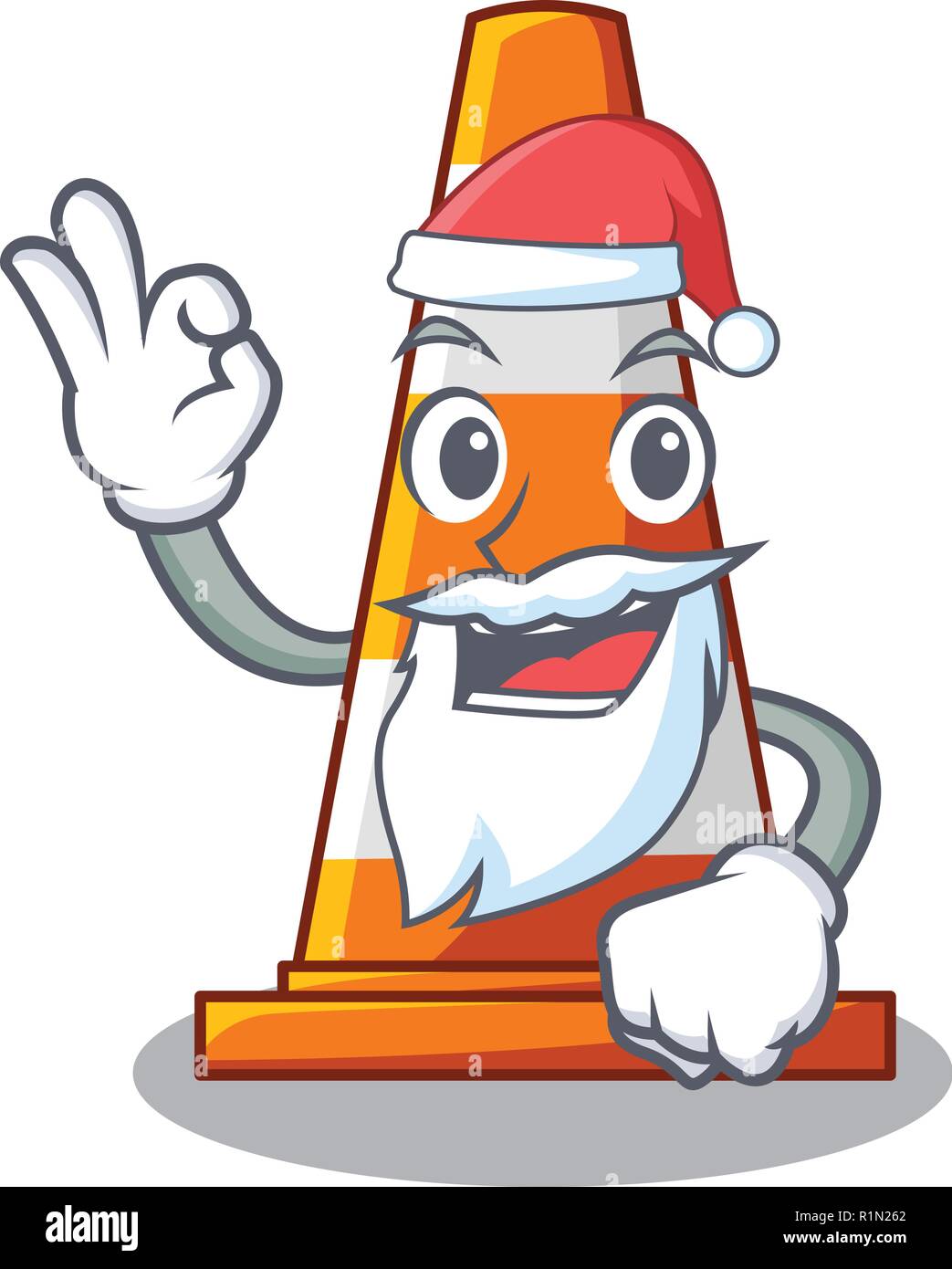 Santa on traffic cone against mascot argaet Stock Vector Image & Art ...