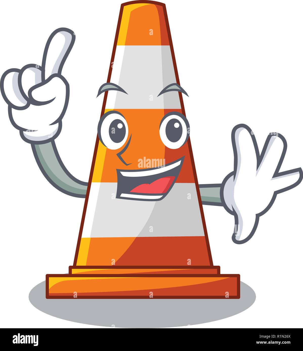 Cartoon Character Construction Cone Sign High Resolution Stock ...