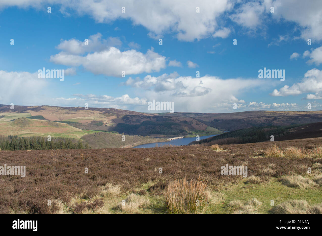View from the Peak of Win Hill, in the Peak District, Derbyshire ...
